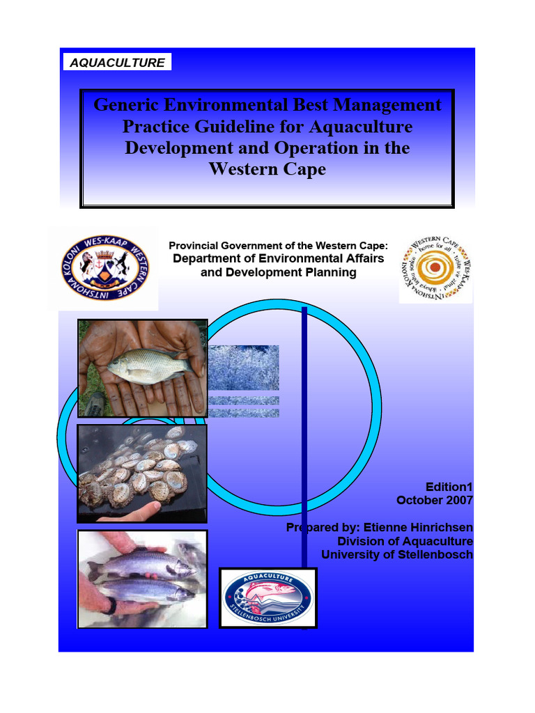 3 Generic Environmental Best Management Practice Guideline For Aquaculture Development and ...