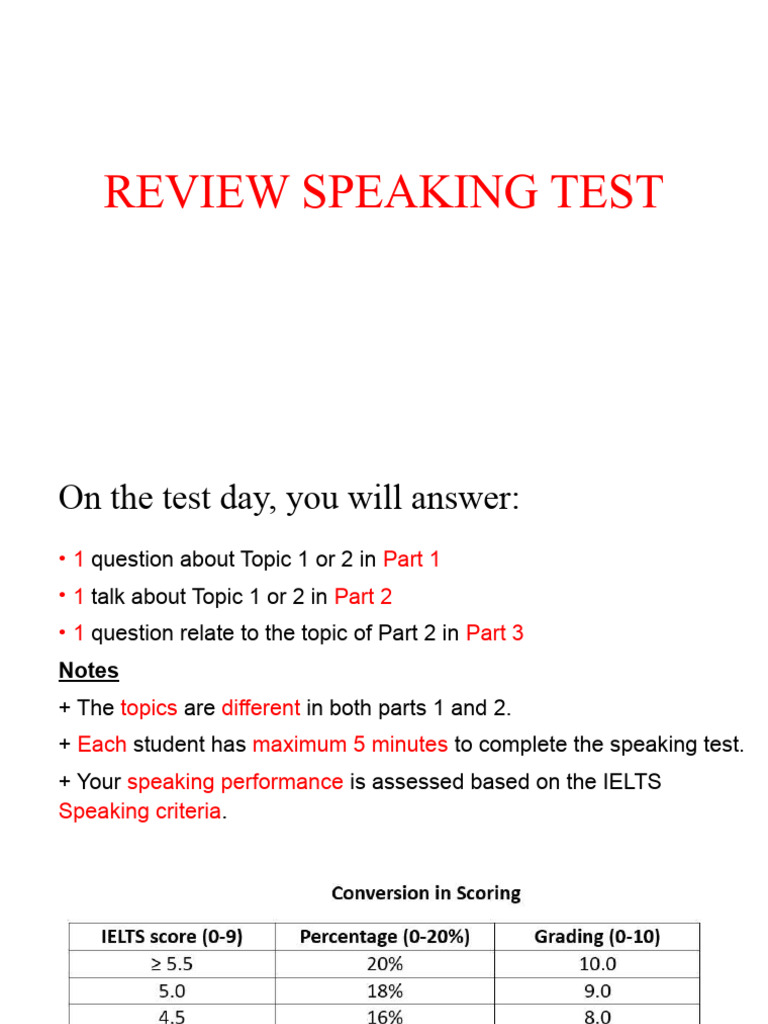 Review Speaking Test Midterm Pdf Leisure