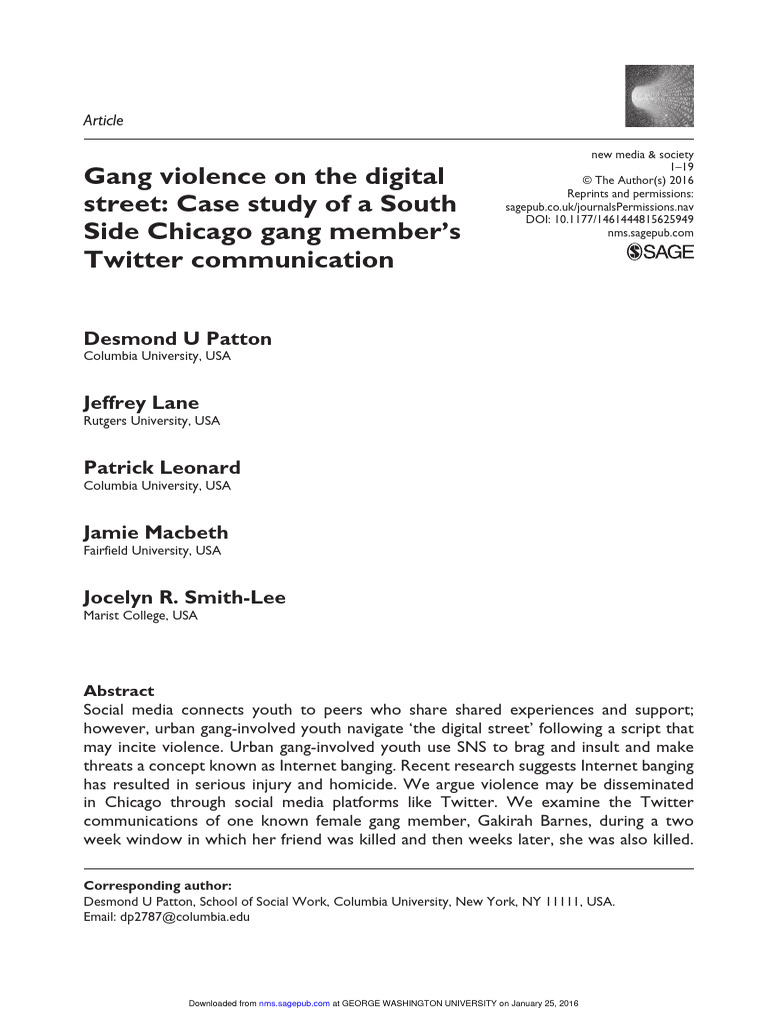 Gakirah Barnes: Violence on Twitter | PDF | Social Networking Service ...
