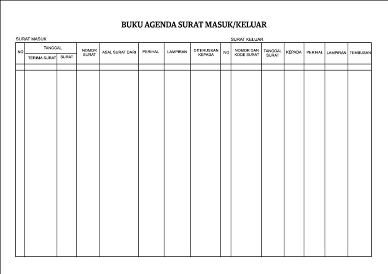 Buku Agenda Surat Masuk 2024 | PDF