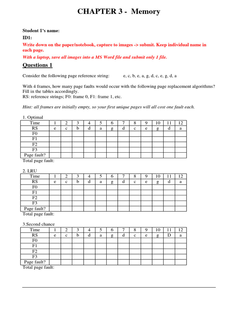 LAB3.2.2-Memory Page Replacement - Individual | PDF | Computing | Computer Architecture