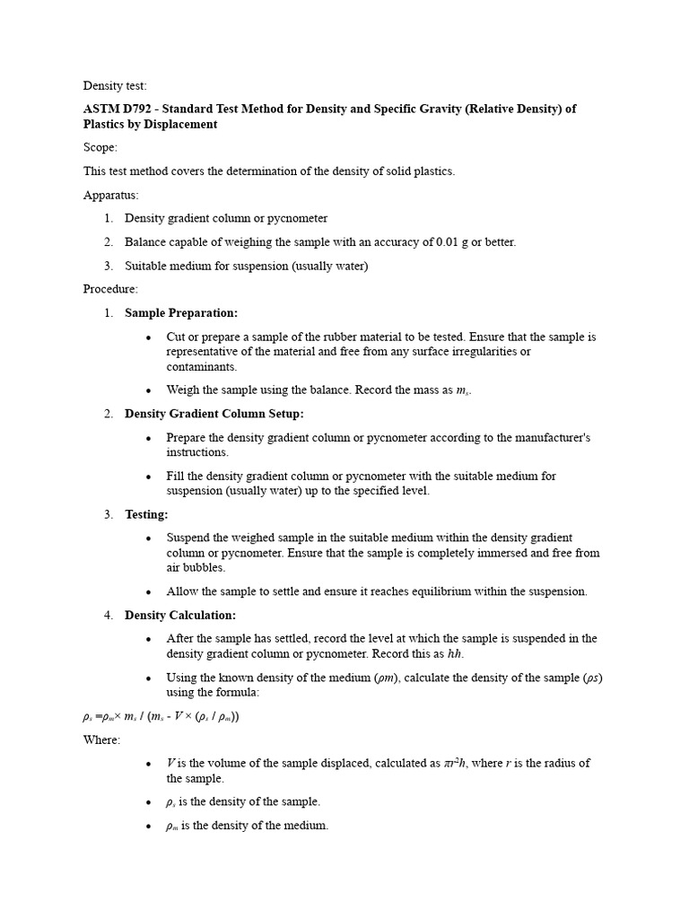 Density Test Pdf