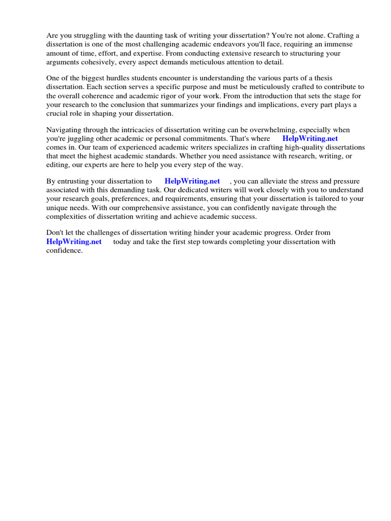 Thesis Dissertation Parts | PDF | Thesis | Methodology