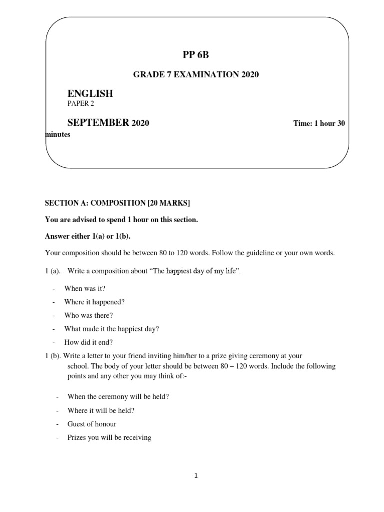 ENGLISH PAPER 2 2020 | PDF | Electricity
