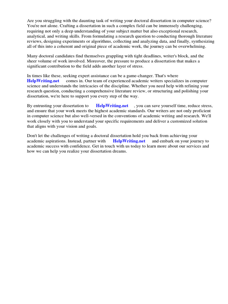 Doctoral Dissertation Computer Science | PDF | Thesis | Computer Science