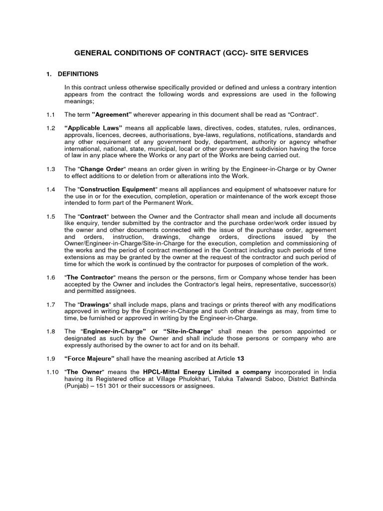 Annexure IV - GCC-Site Services | PDF