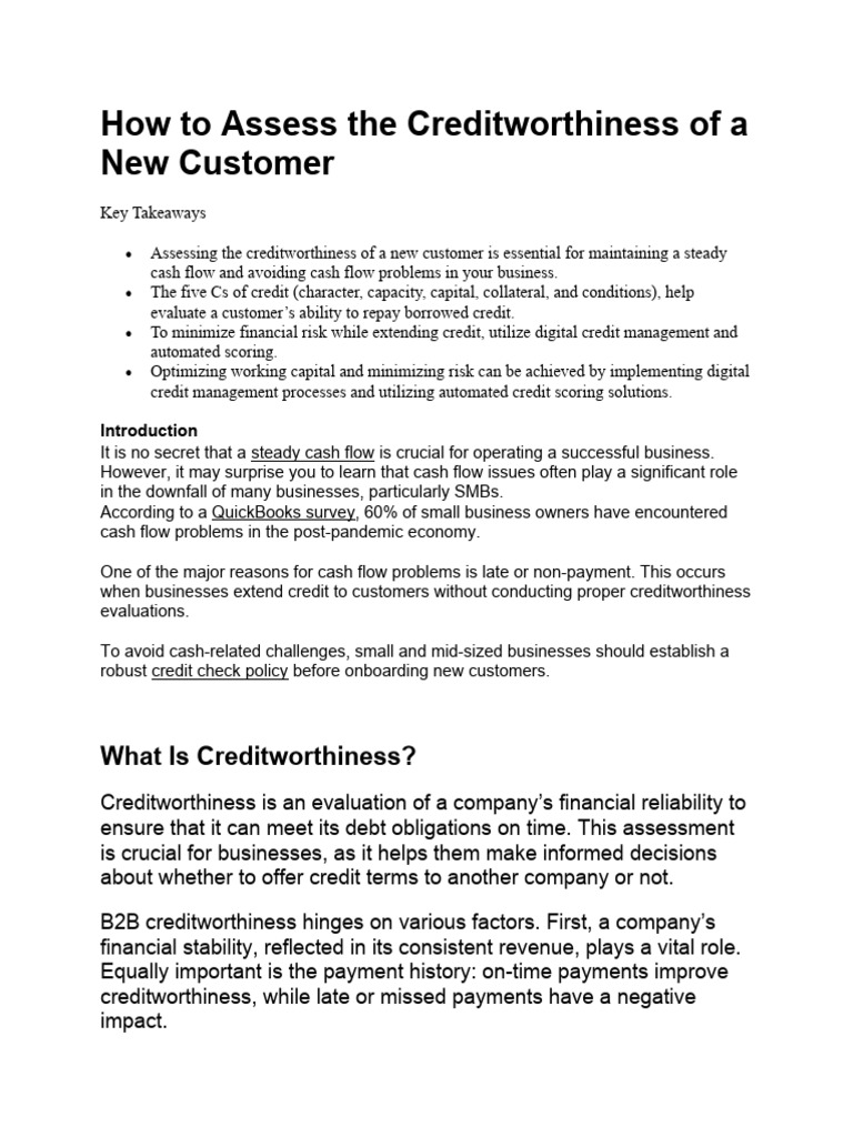 Module 2 - Is My Customer Credit Worthy | PDF | Loans | Credit History