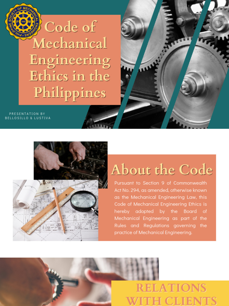 Code of Mechanical Engineering Ethics in the Philippines - Bellosillo ...