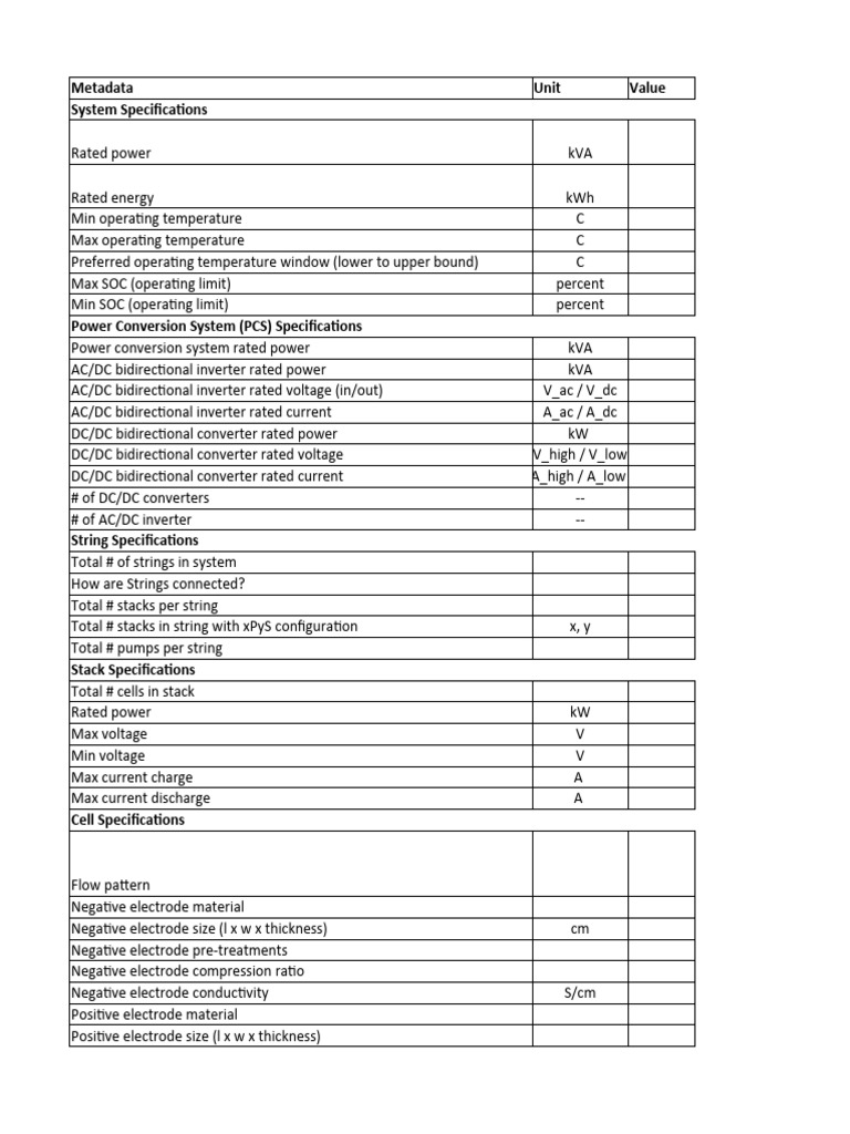 Flow System Data Requirements Tables | PDF | Alternating Current | Power Inverter