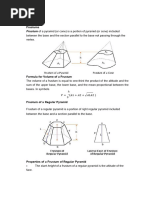 Volume Calculations for Frustums | PDF | Volume | Geometric Objects
