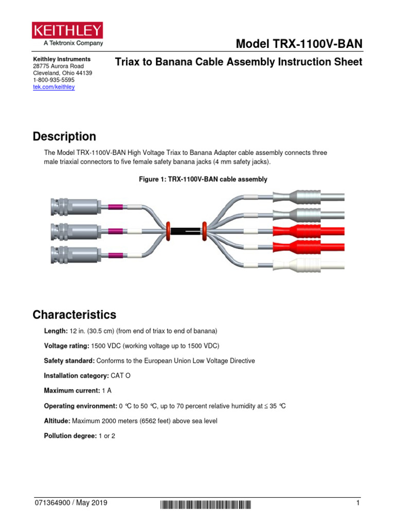 Triax BNC Banana Special Cable | PDF | Switch | Mains Electricity
