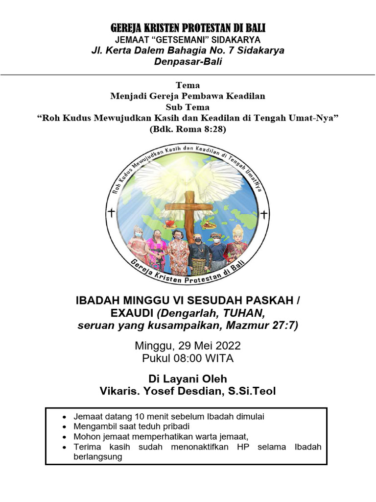 Liturgi Ibadah Minggu | PDF