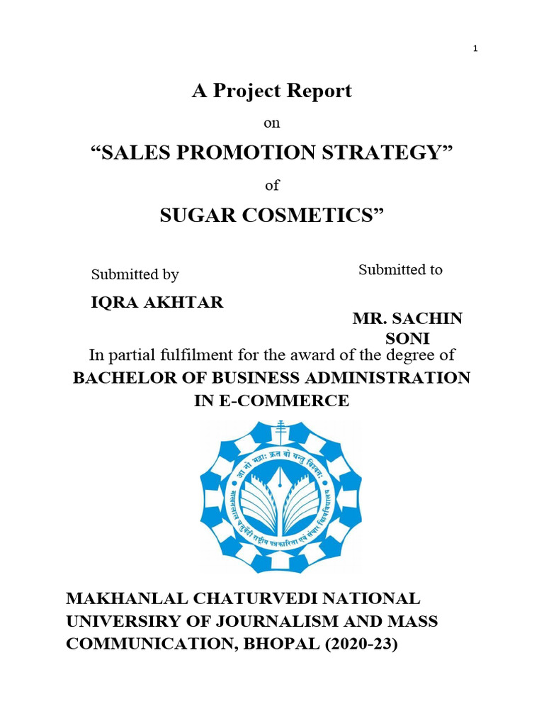 Sugar Cosmetics Project Final | PDF | Focus Group | Cosmetics