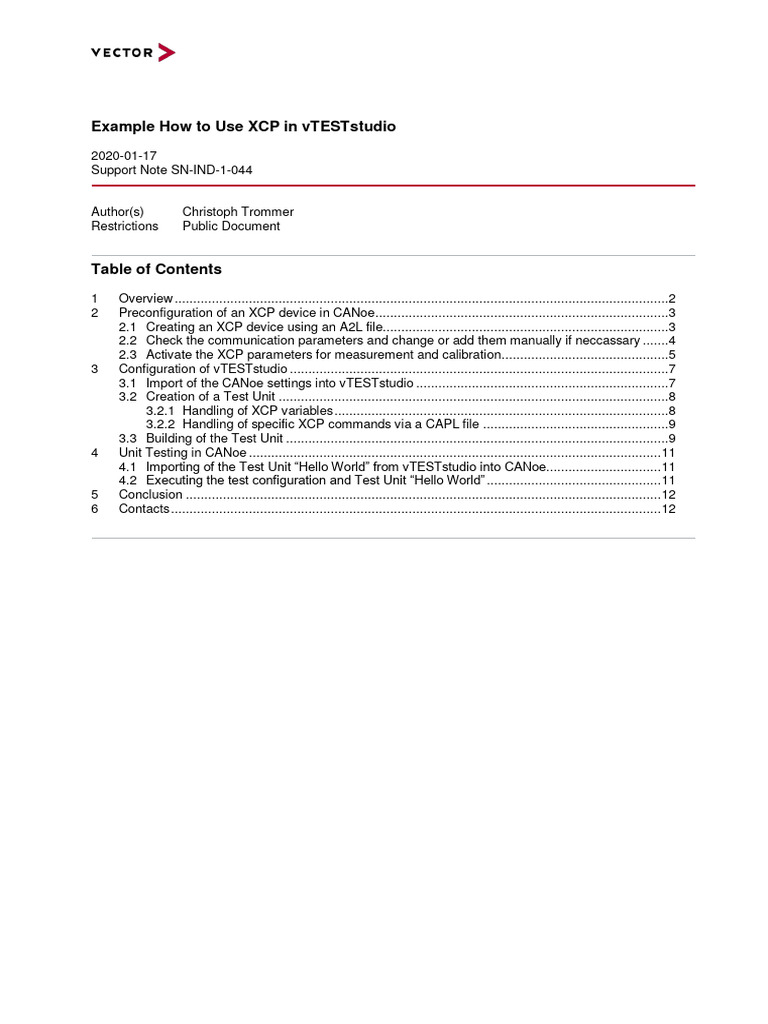 SN-InD-1-044 Example How To Use XCP in VTESTstudio | PDF | Computer ...