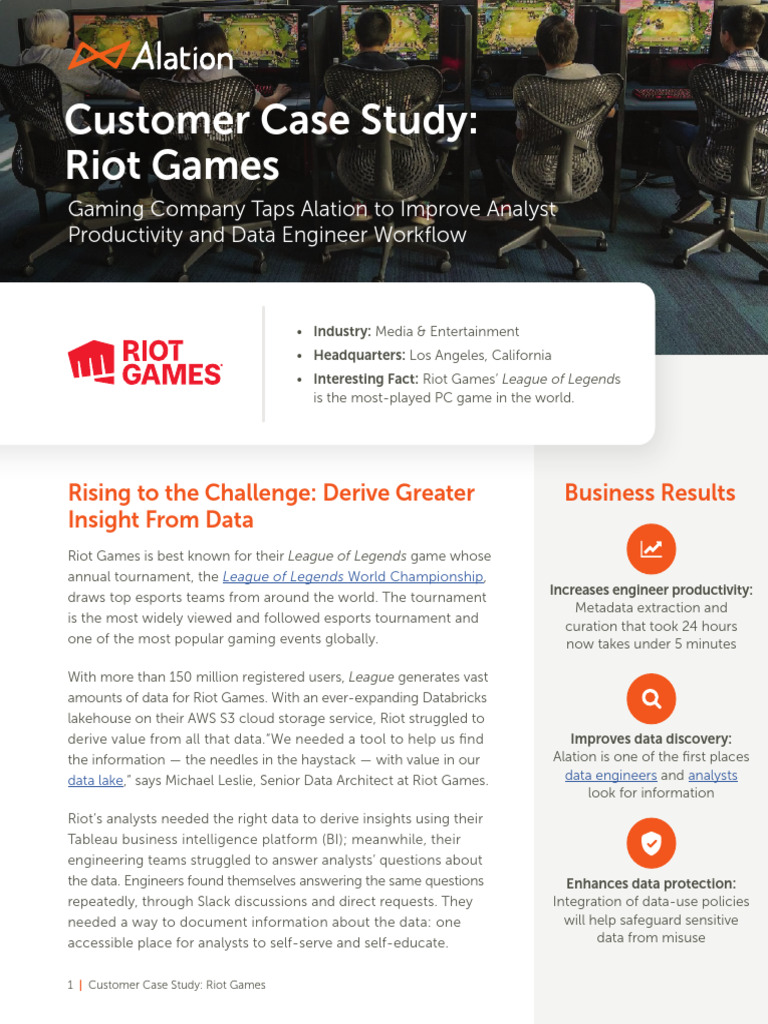 alation-customer-case-study-riot-games | PDF | Metadata | Data