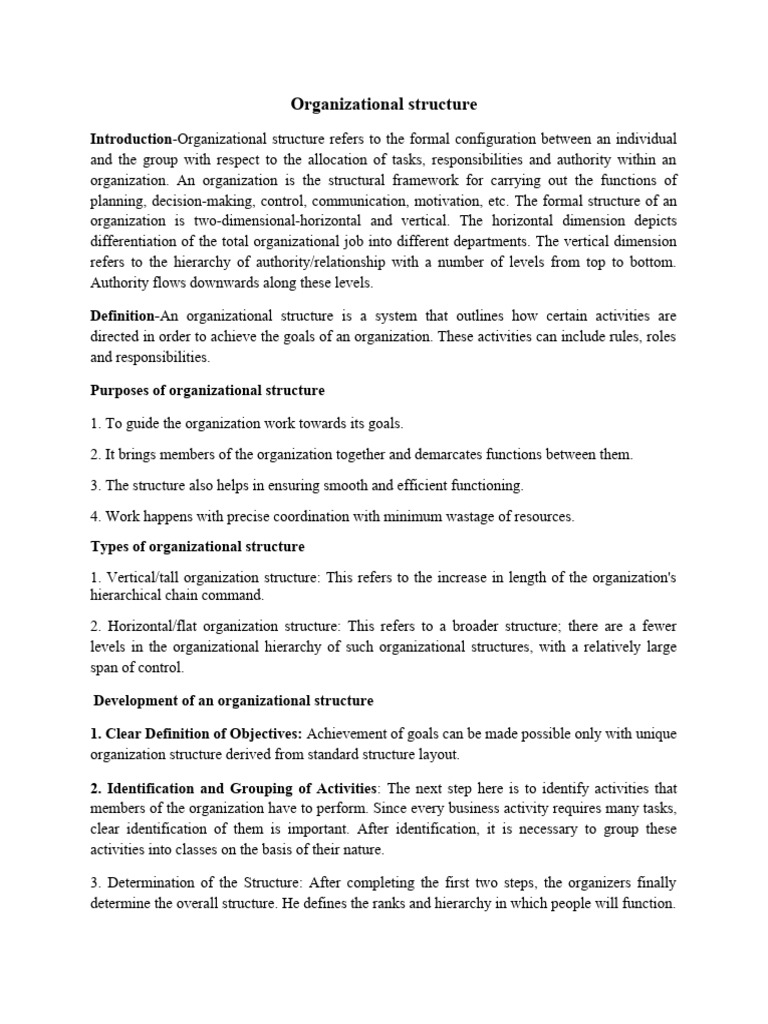 Organizational Structure | PDF | Organizational Structure | Leadership
