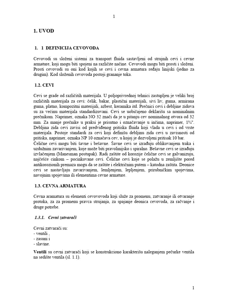 PRORACUN CEVOVODA Q-H Kriva | PDF