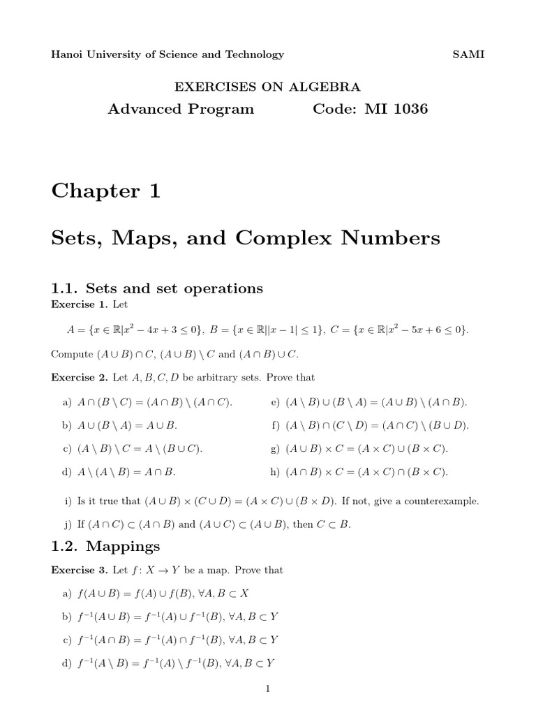 MI1036 Algebra Exercises | PDF | Eigenvalues And Eigenvectors | Basis (Linear Algebra)