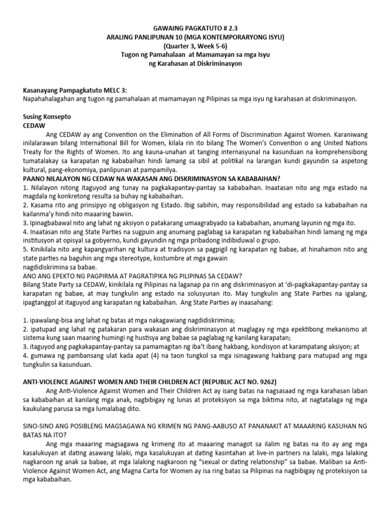 Tugon NG Pamahalaan | PDF