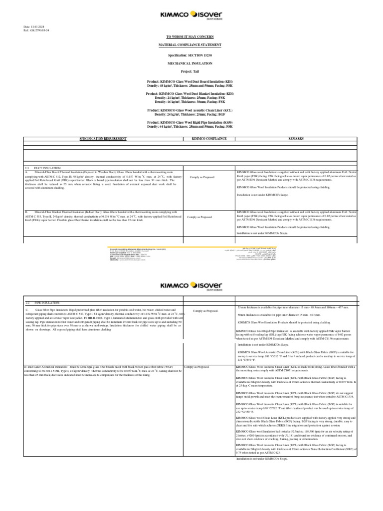 2790 - Mechanical Insulation | PDF | Thermal Insulation | Duct (Flow)