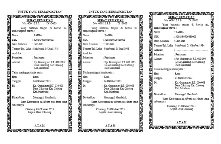 SURAT KEMATIAN Kuning | PDF