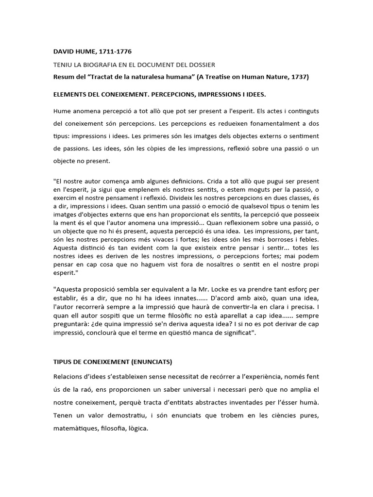 Hume Apunts Classe | PDF