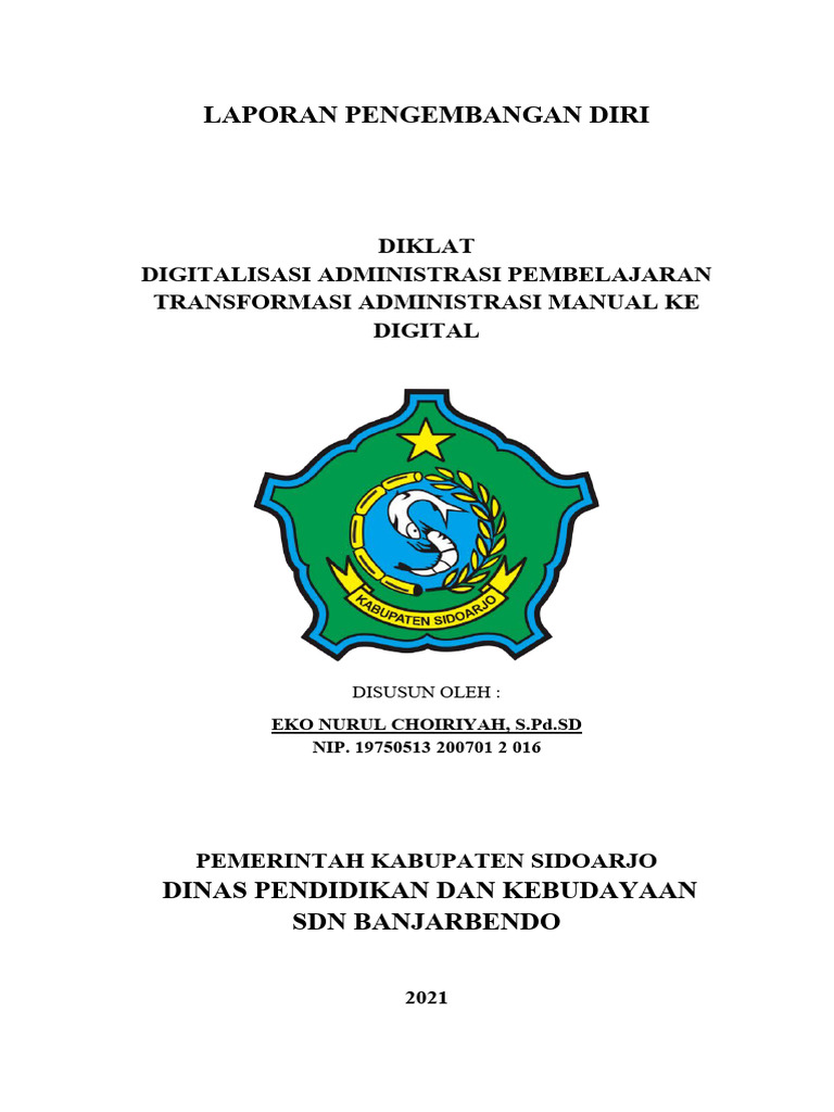Laporan Pd Diklat Digitalisasi Administrasi Pembelajaran Transformasi ...