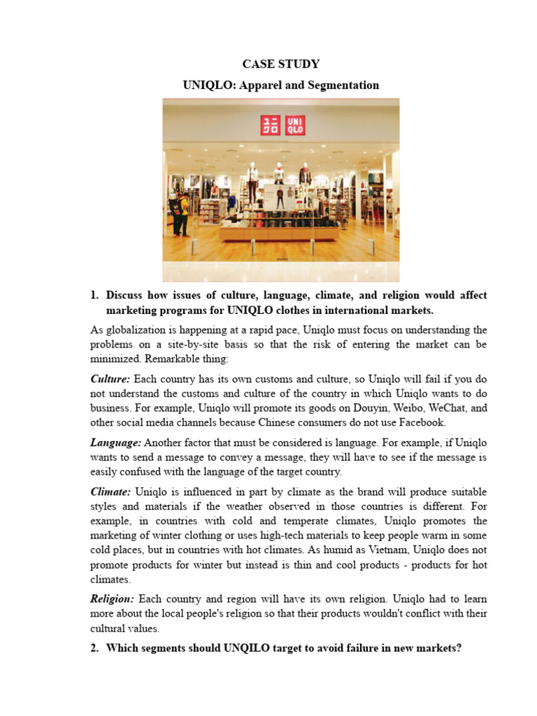 Case Study Uniqlo 1 | PDF | Brand | Marketing