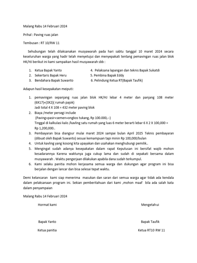 Proposal Paving | PDF