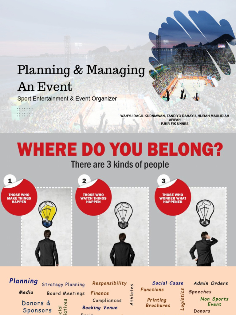 SE & EO Planning - Managing | PDF | Multi Sport Events