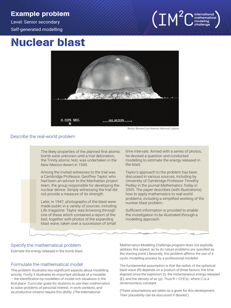 Radius Formula For A Nuclear Bomb | Download Free PDF | Logarithm | Physics