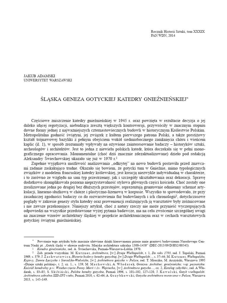 Śląska Geneza Katedry Gnieźnieskiej | PDF