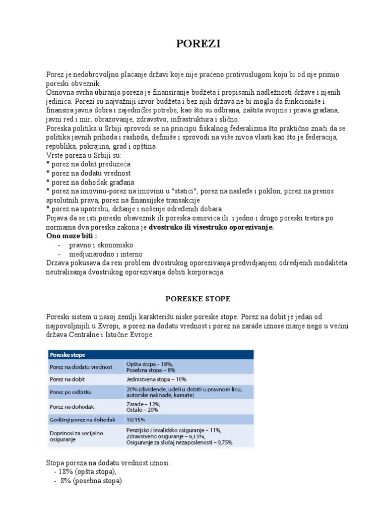 POREZI | PDF