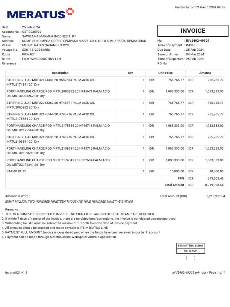 Inv2402-49329 THC JKT | PDF | Money | Government Finances