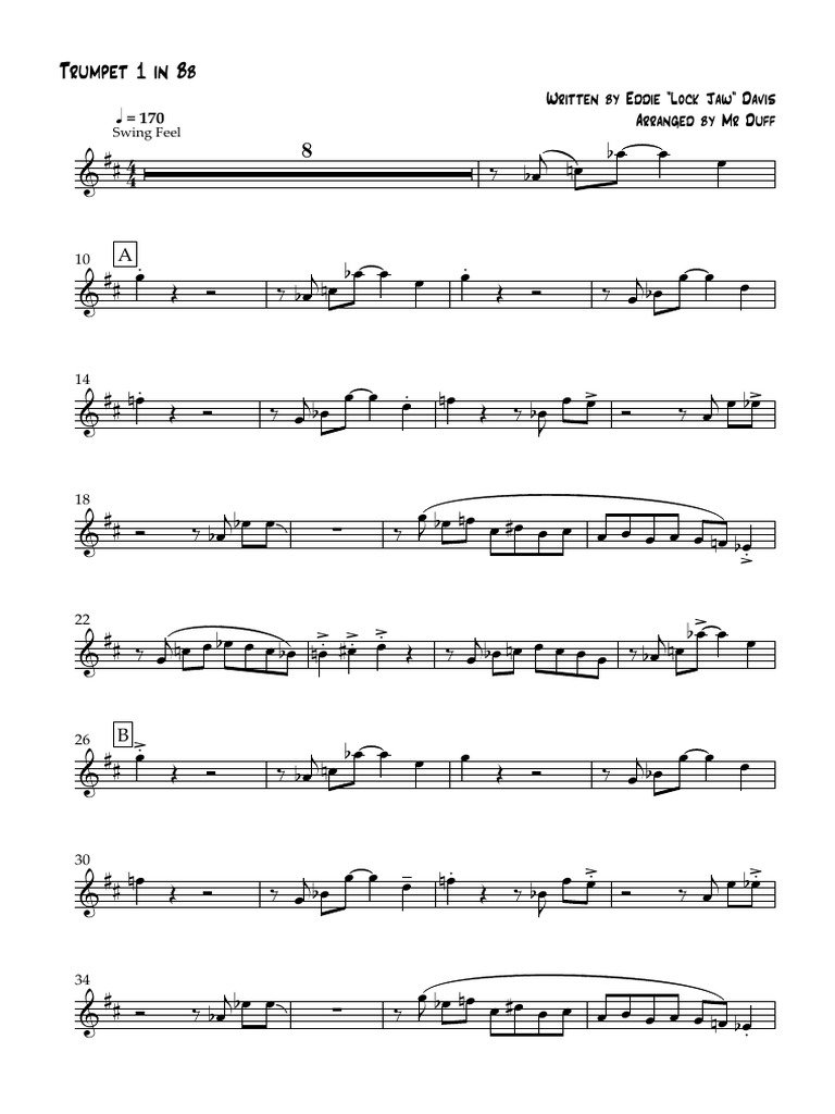 Hey, Lock! W Formatting (1) - Trumpet 1 in BB | PDF