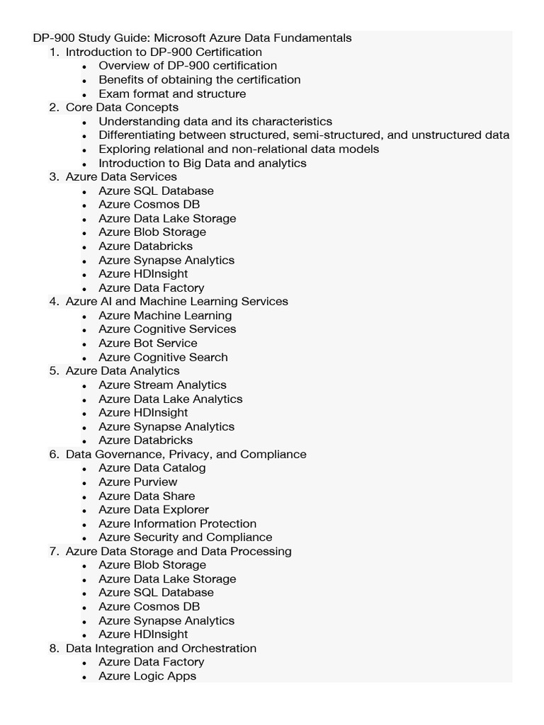 Microsoft DP-900 Study Guide | PDF