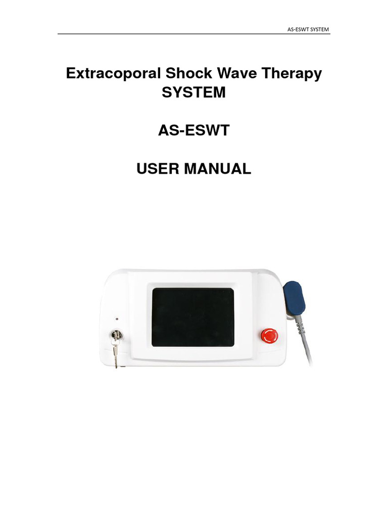 AS ESWT Shockwave User Manual 1 | Download Free PDF | Implant (Medicine) | Electrical Connector