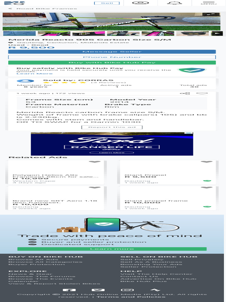Merida Reacto 905 Carbon Size S/M: Related Ads | PDF | Human Powered Transport | Aerobic Exercise