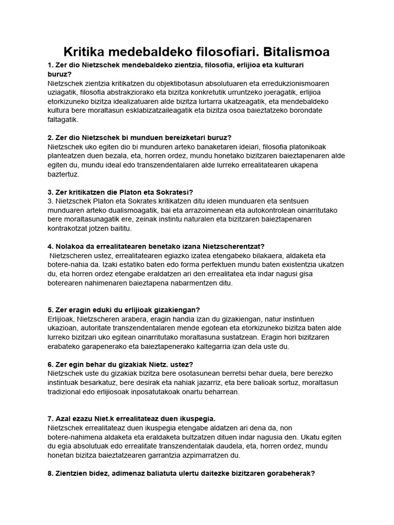 Kritika Medebaldeko Filosofiari | PDF