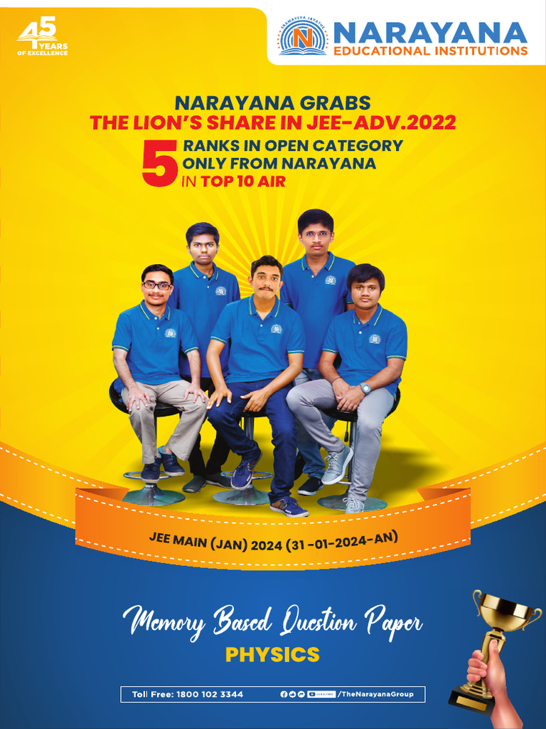 Phy Ans&Sol - JEE (Main) 2024 - Ph-1 - (31-01-2024) - AN | PDF | Waves | Applied And ...