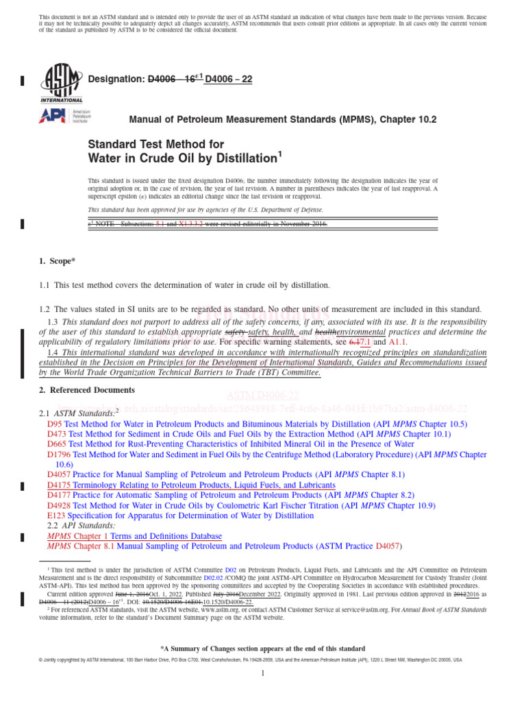 Astm D4006 22 | PDF
