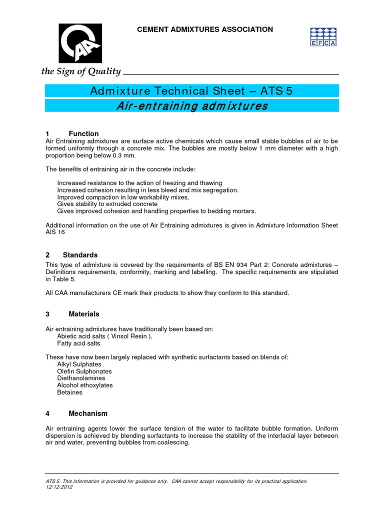 ATS 5 Air Entraining | PDF | Concrete | Cement