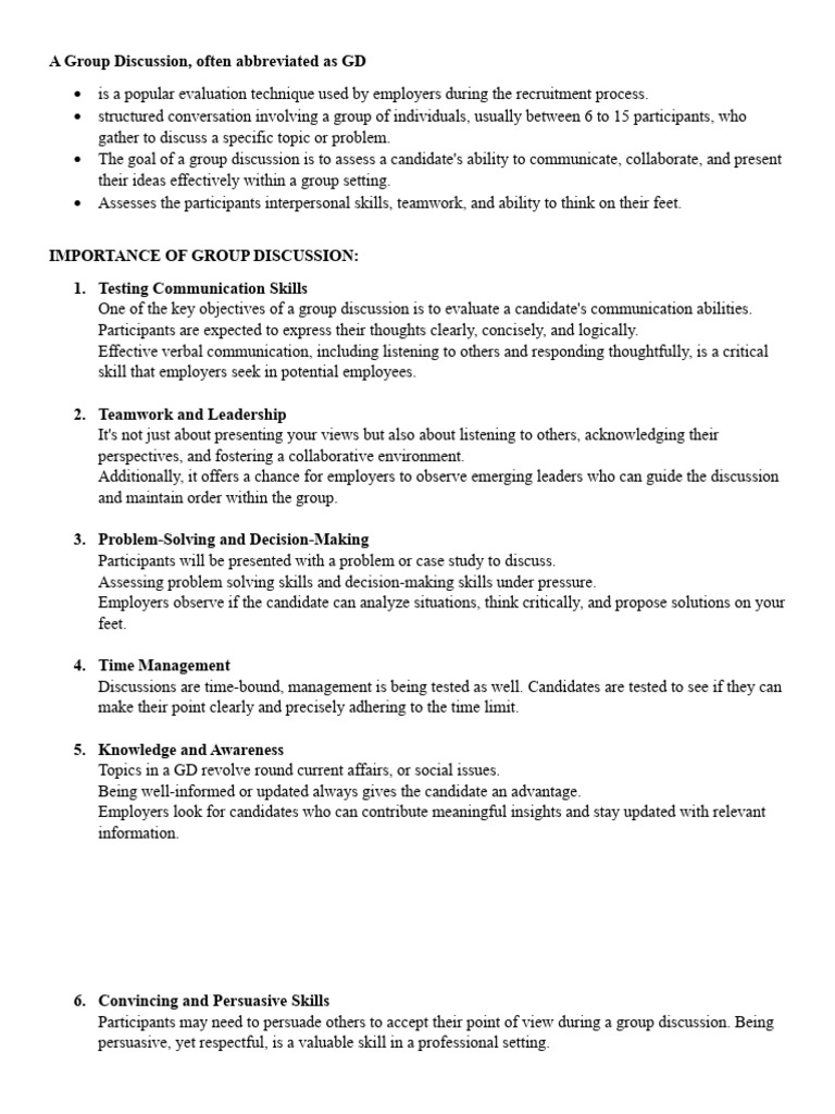 A Group Discussion BSED ENG III | PDF | Brainstorming | Leadership