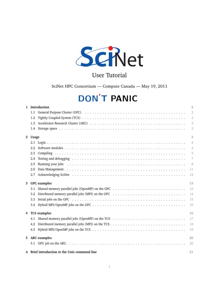 SciNet Tutorial | PDF | Message Passing Interface | Computer Cluster