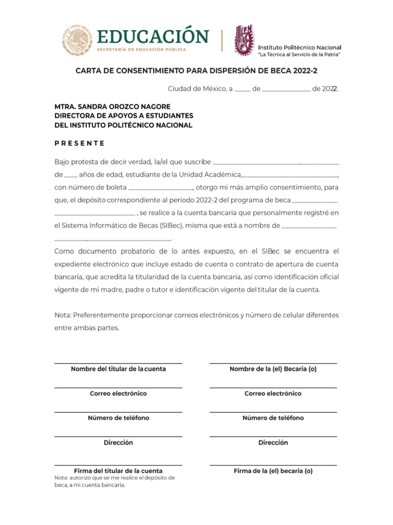 Carta Consentimiento | PDF