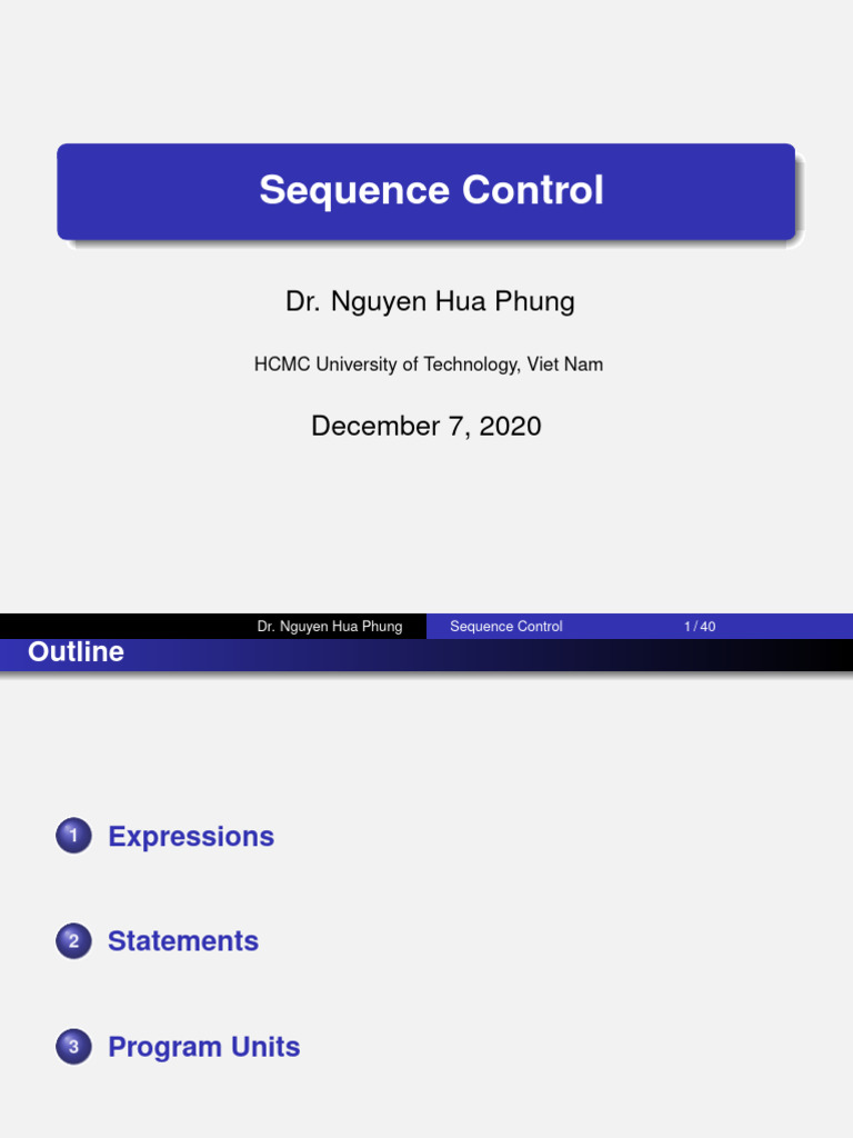 11-Sequence Control (Expressions, Statements) | PDF | Control Flow | Computer Programming