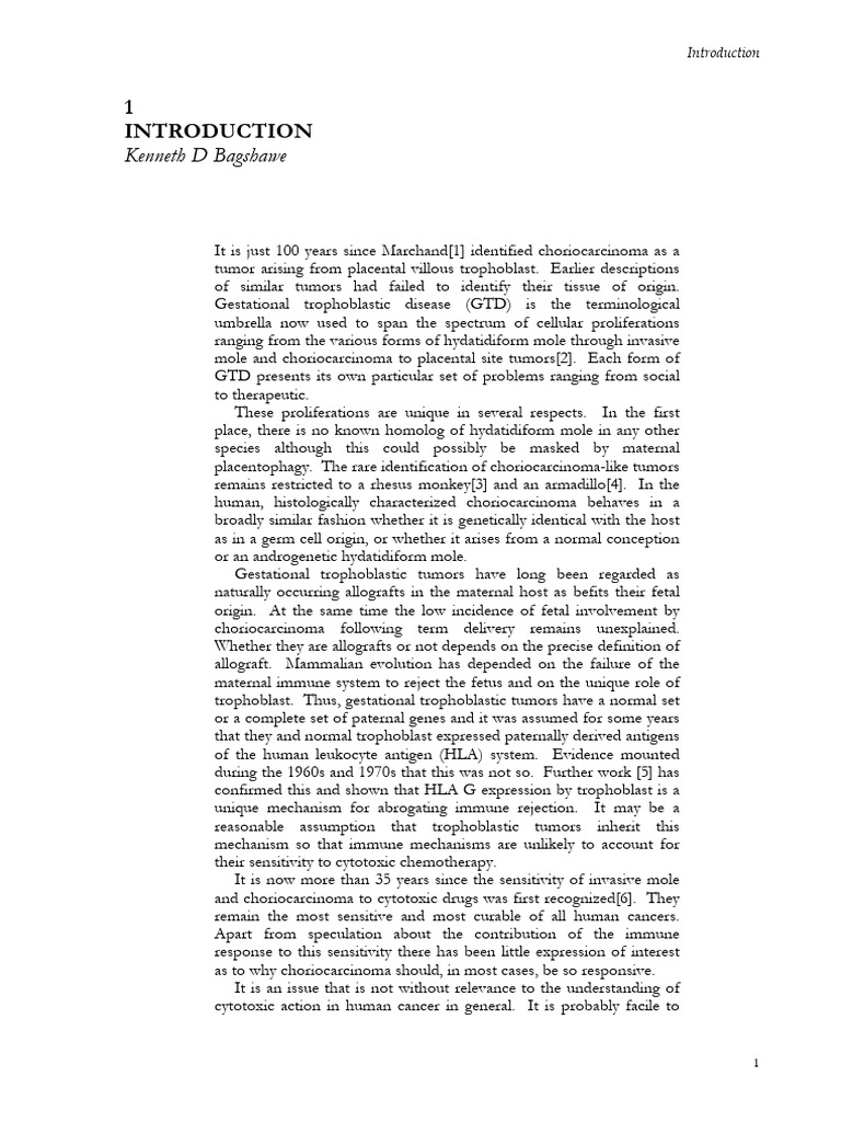 Chapter 1 Introduction | PDF | Chemotherapy | Human Chorionic Gonadotropin Chapter 1 Introduction | PDF | Chemotherapy | Human Chorionic Gonadotropin