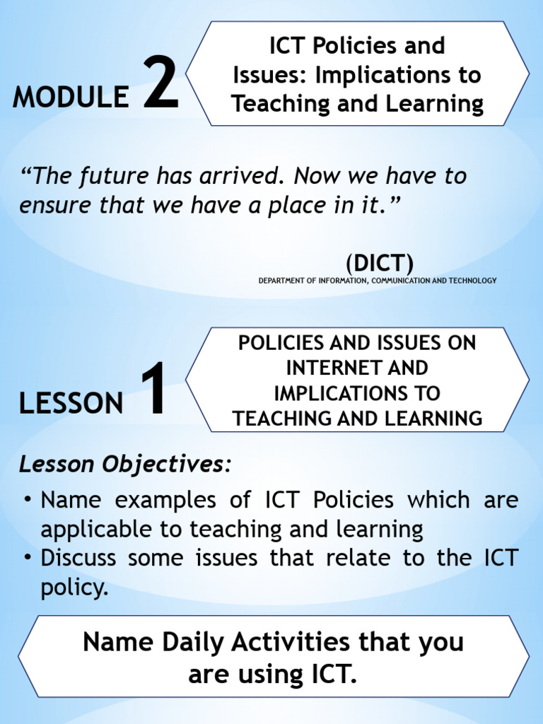 Ict Policies and Issues | PDF | Information And Communications ...