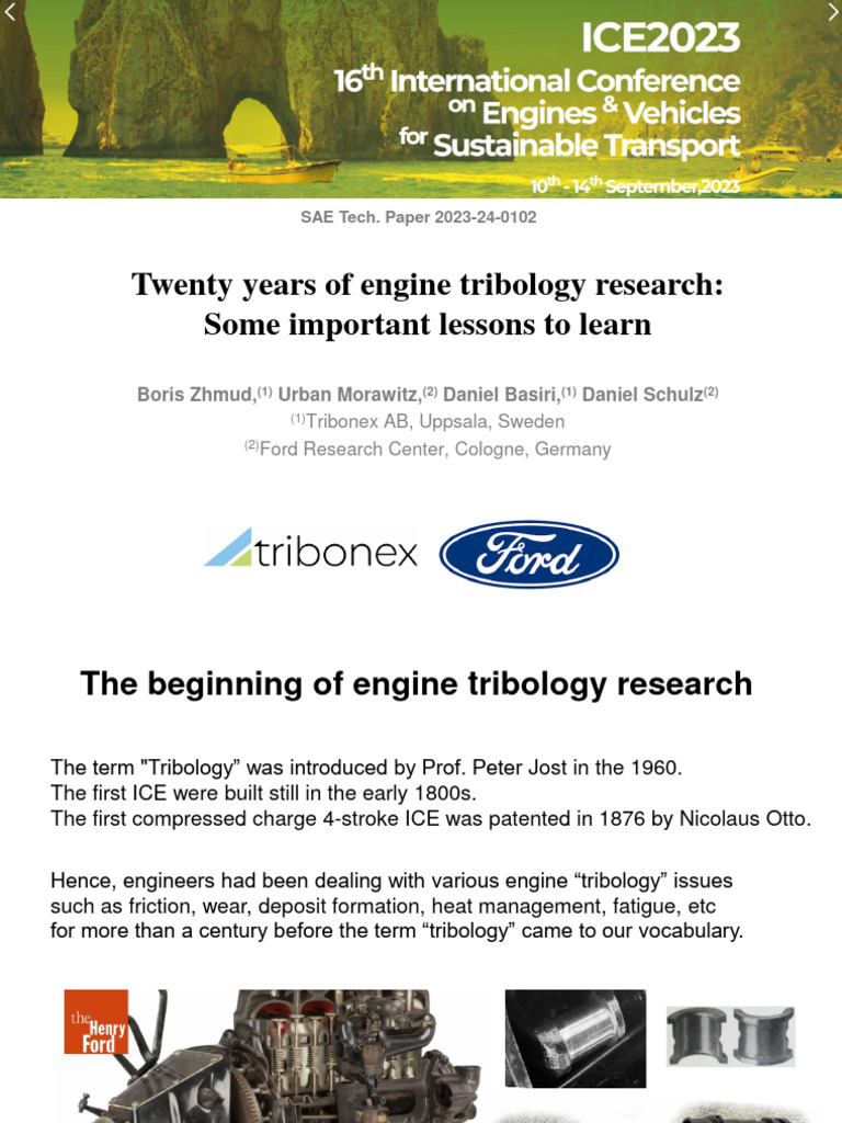 Engine Tribology: Key Insights & Trends | PDF | Motor Oil | Engines