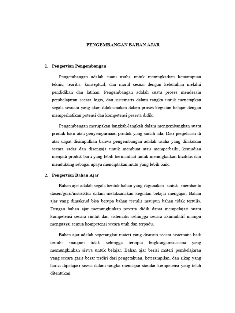 Pengembangan Bahan Ajar | PDF